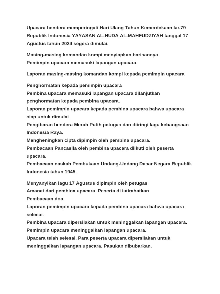 teks mc 17 agustus | PDF