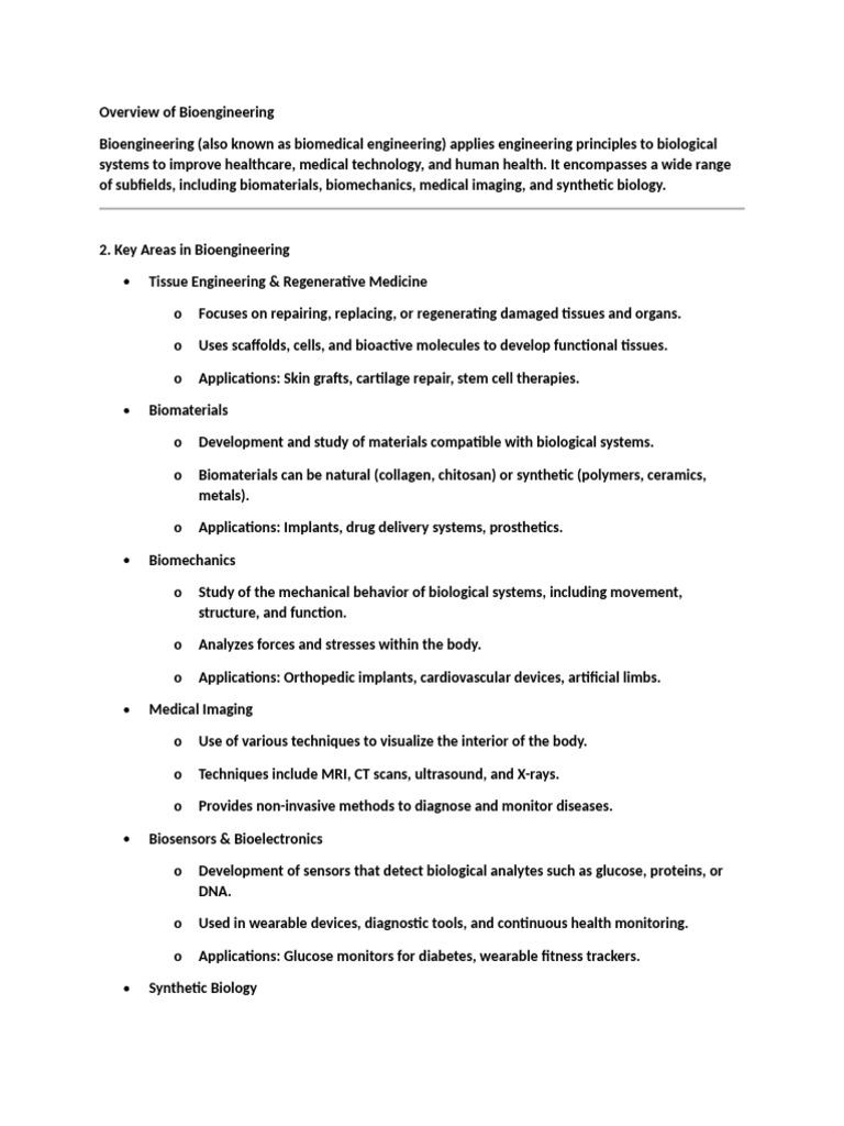 Bioeng 1 | PDF