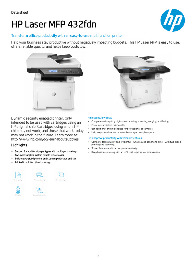 M432fdn User Spec | PDF