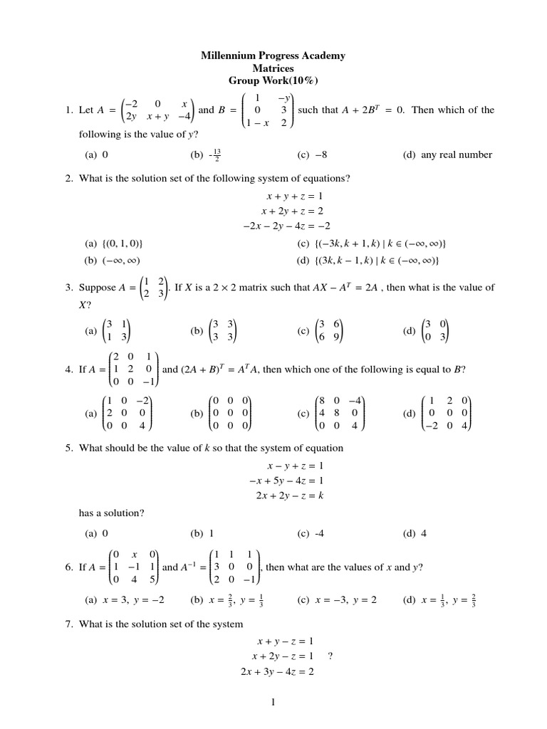Group Work Matrices | PDF
