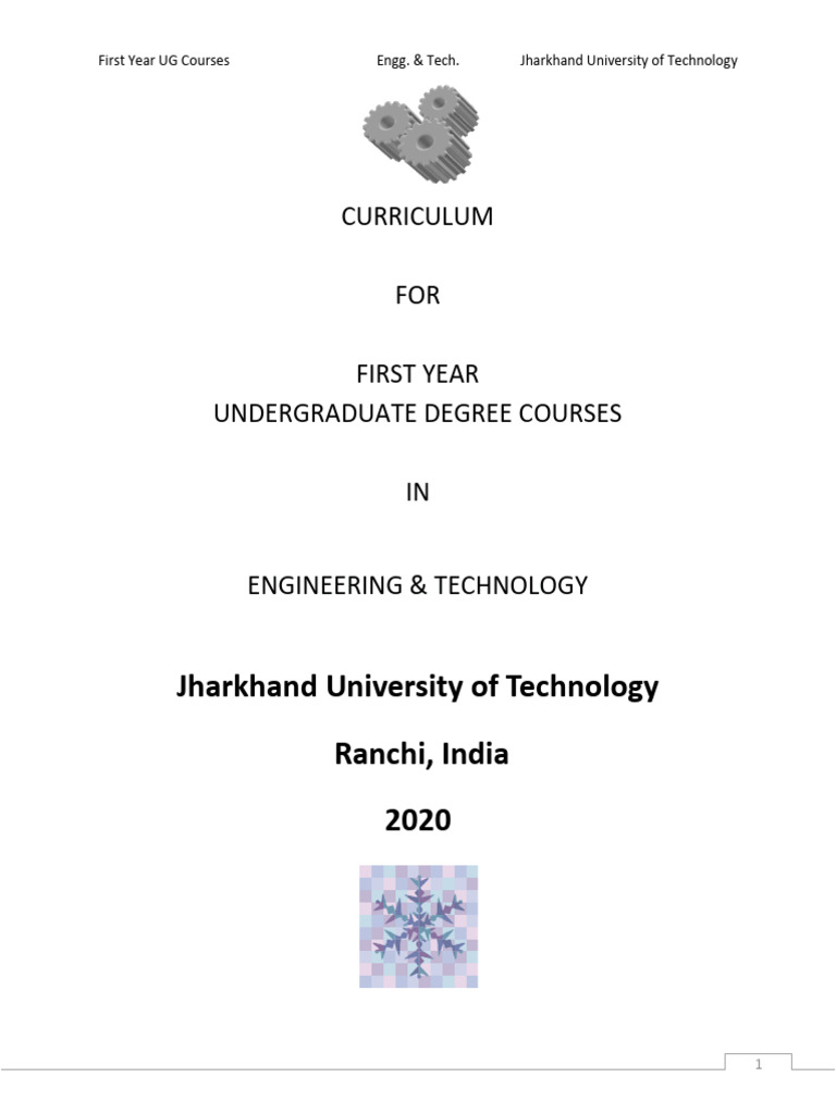 B.Tech 1st 2nd Semester Structure Syllabus 2020 JUT Ranchi | PDF ...