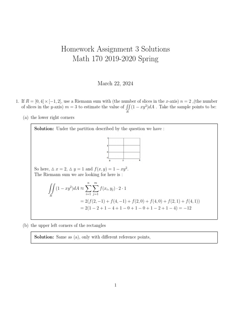 Homework 03 Solutions | PDF