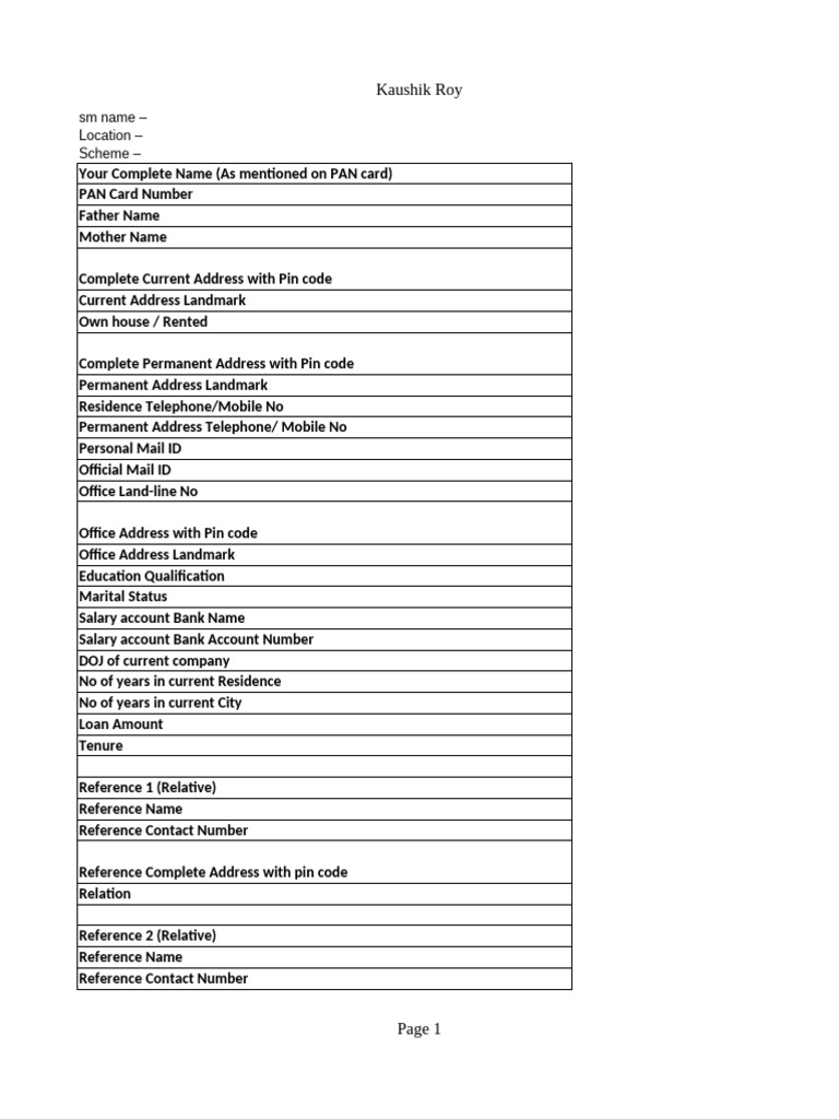 TVR Sheet - Kaushik PL | PDF