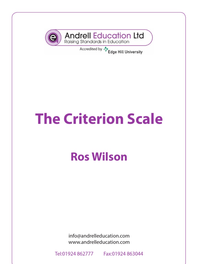 The Criterion Scale | PDF | Educational Assessment | Letter Case