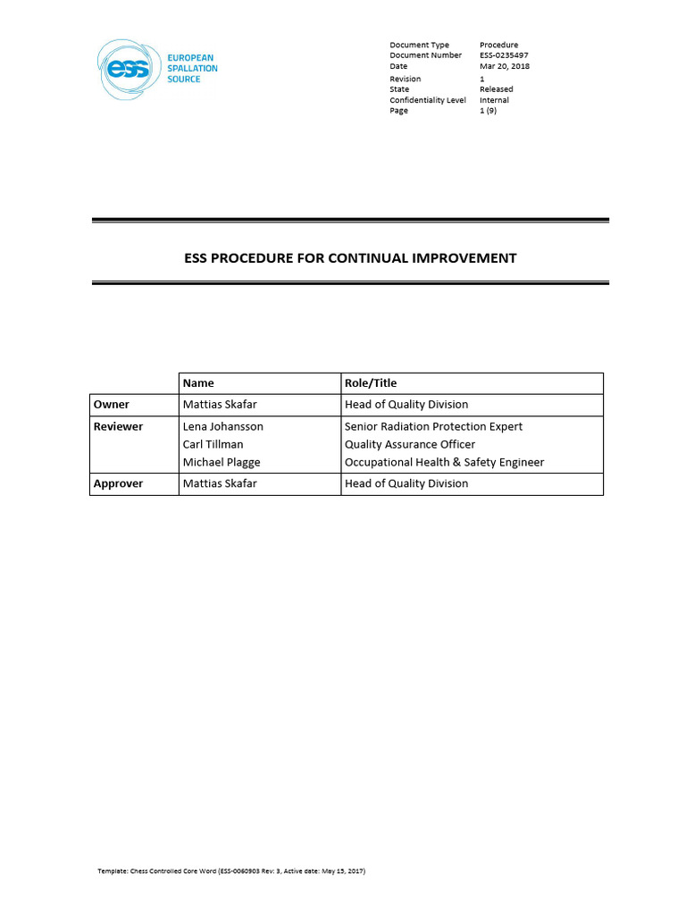 Sample Continual - Improvement - Procedure - 2 | PDF