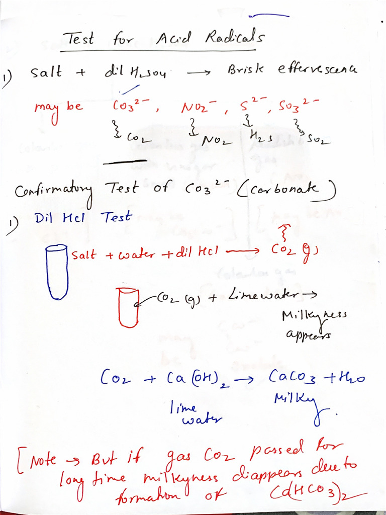 Acid Radicals Analysis | PDF