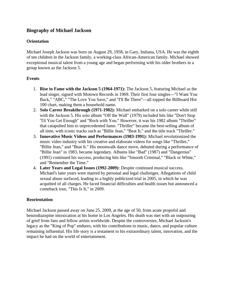 Biography of Michael Jackson-4 | PDF