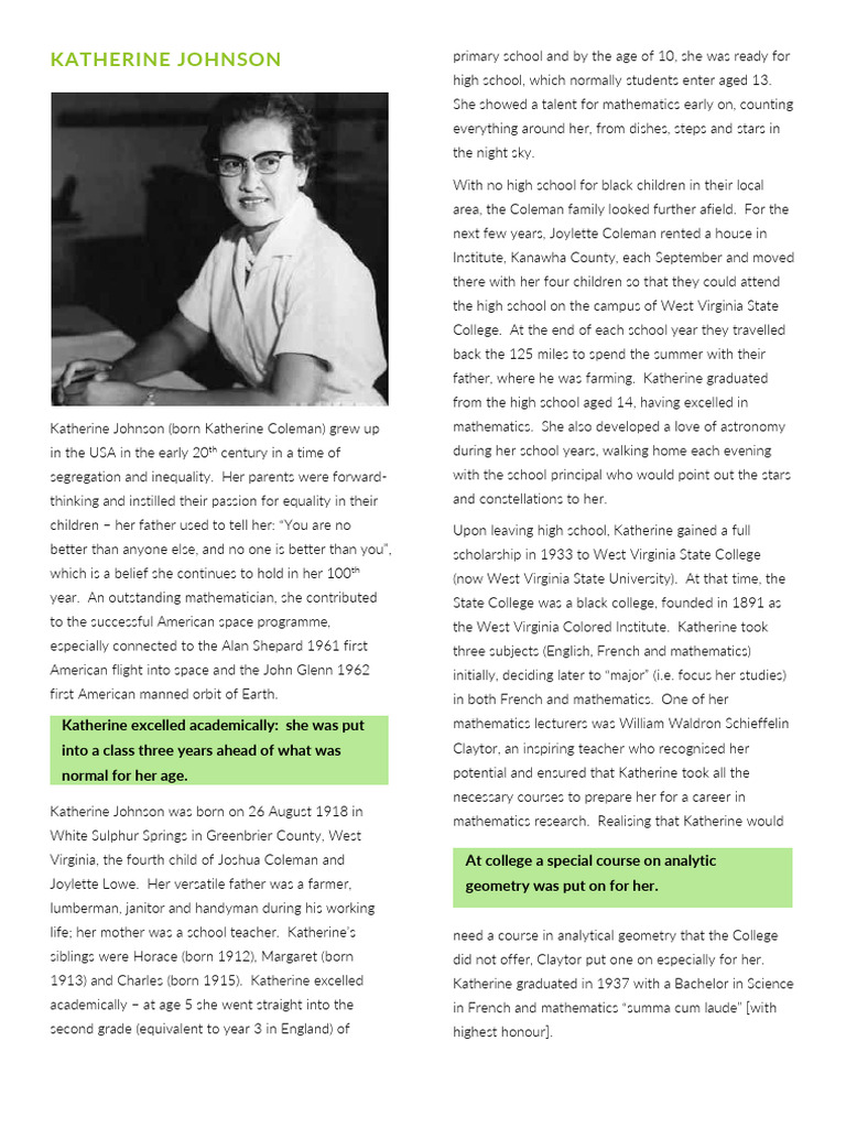 Katherine Johnson | PDF