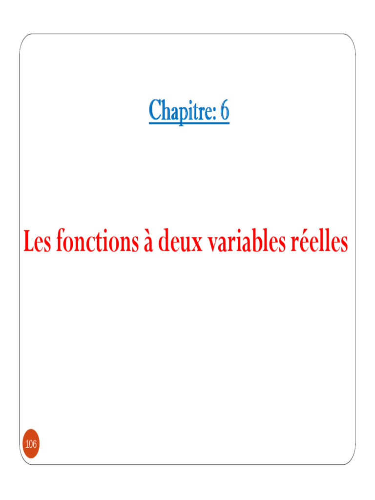 Chapitre 6 Les Fonctions à Deux Variables Réelles Pdf