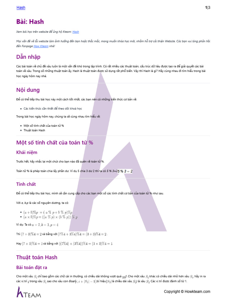 HOWKTEAM.VN - Hash | PDF