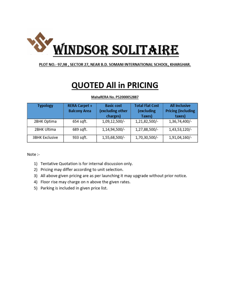Windsor CP Pricing | PDF
