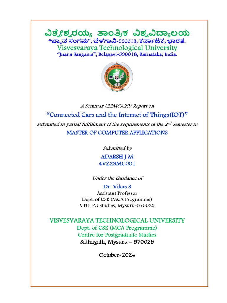 Adarsh Final Seminar Report | PDF | Internet Of Things | Cloud Computing