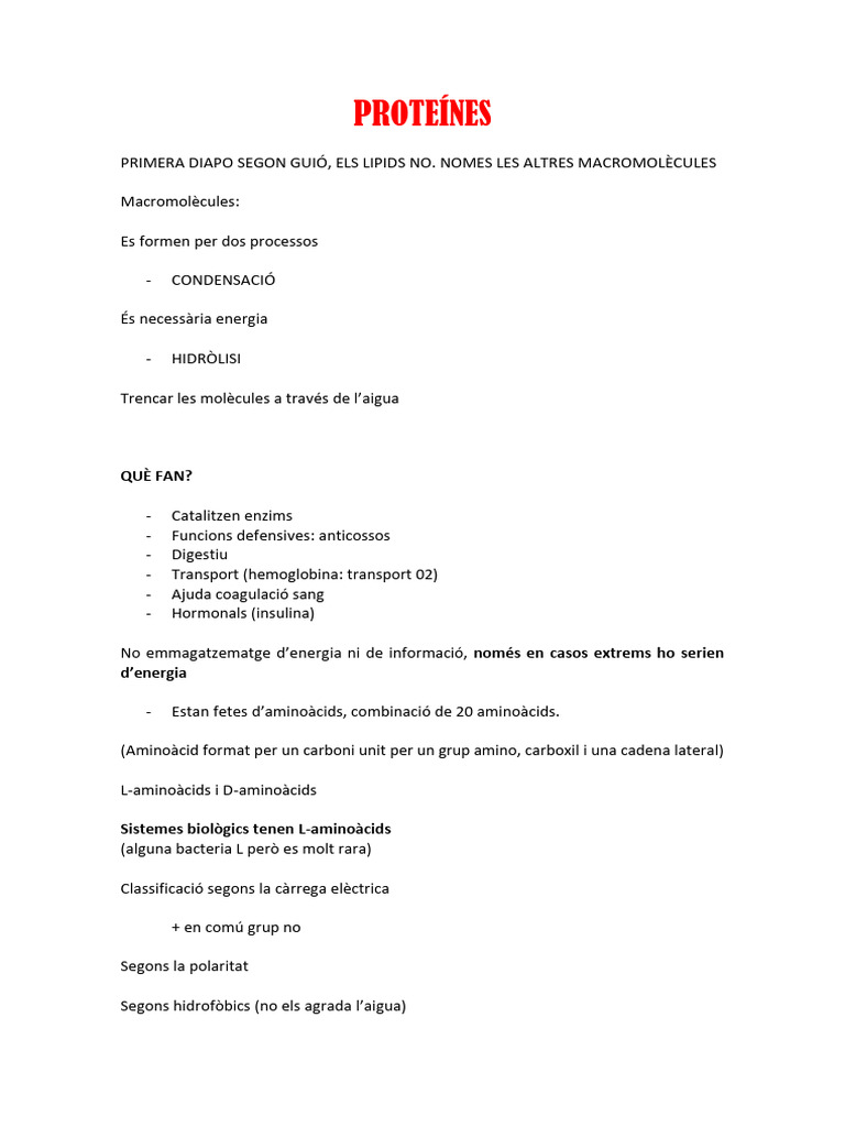 PROTEÍNES | PDF