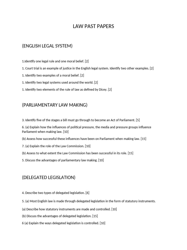 Law Past Papers | PDF
