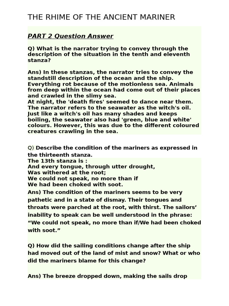 The Rhime of The Ancient Mariner | PDF