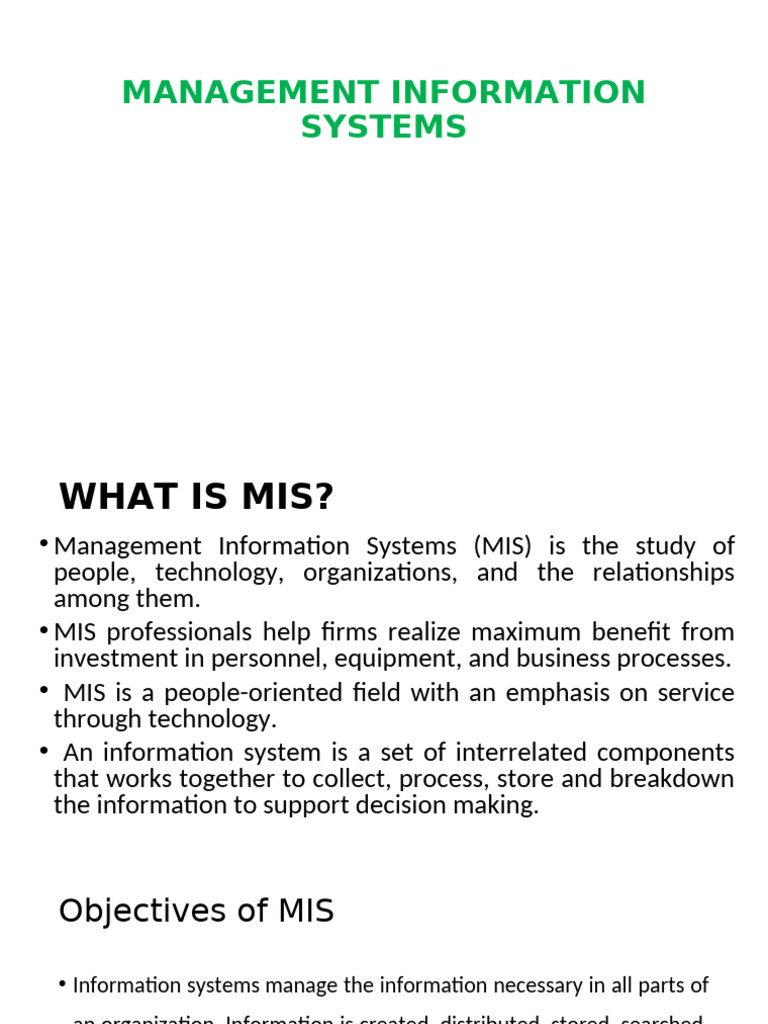 MIS Introduction Class | PDF