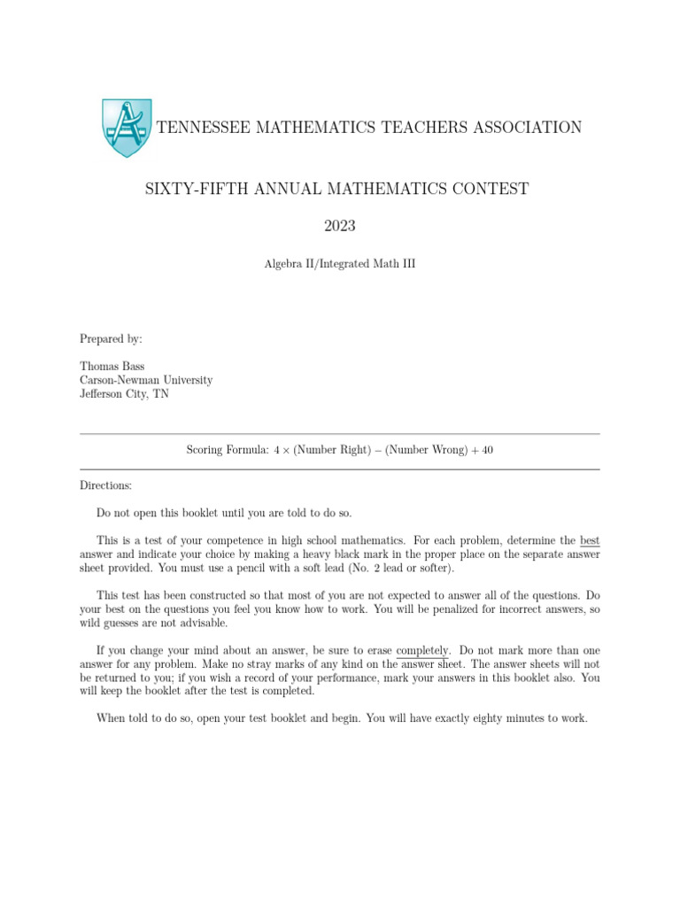 Tennessee Mathematics Teachers Association | PDF