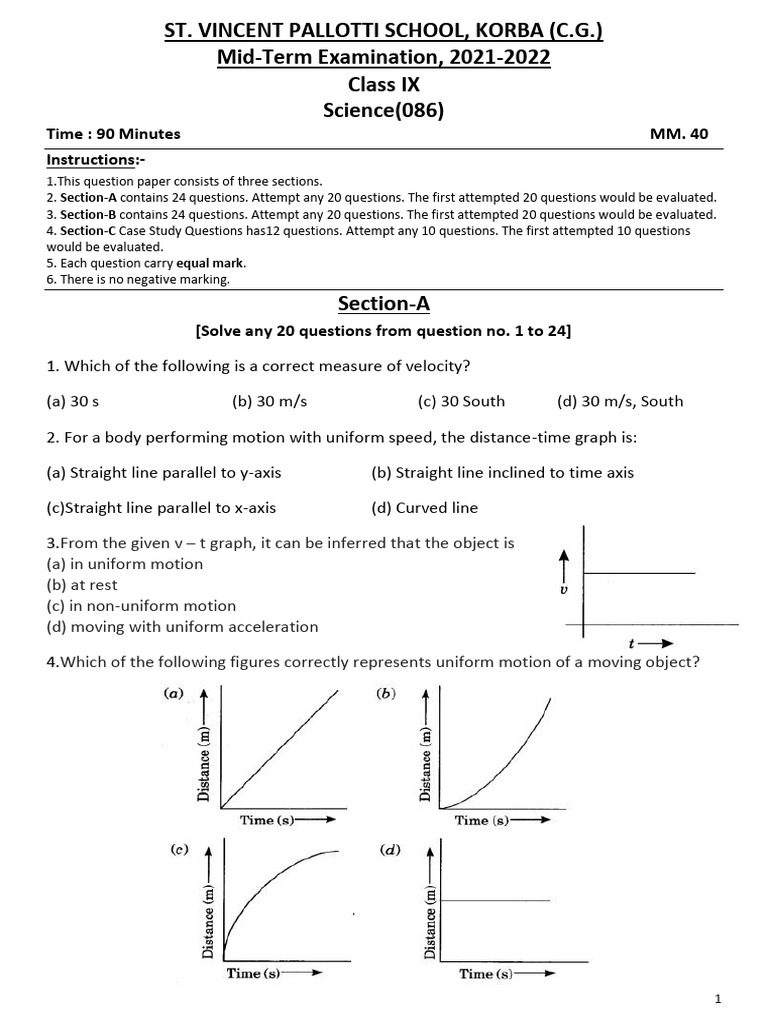 Class 9 Science Mid-Term | PDF