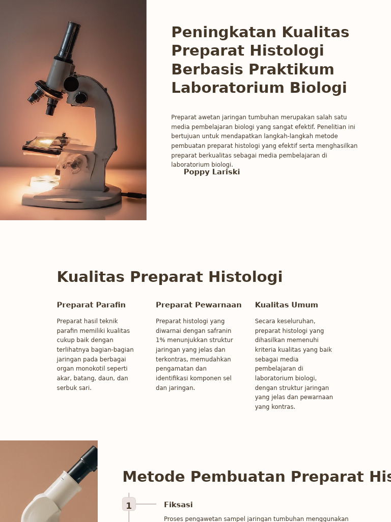 Peningkatan Kualitas Preparat Histologi Berbasis Praktikum Laboratorium ...