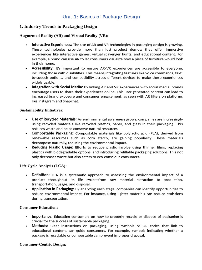 Packaging Notes For Applied Arts | PDF