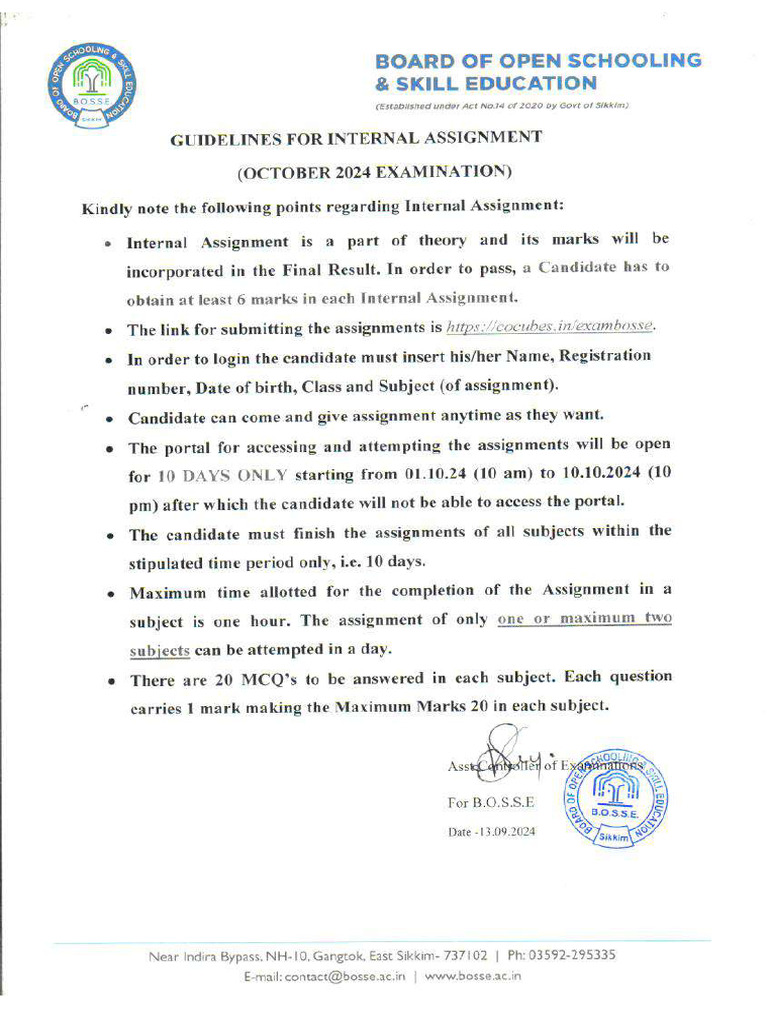 Guidelines For Assignment Sept2024 | PDF