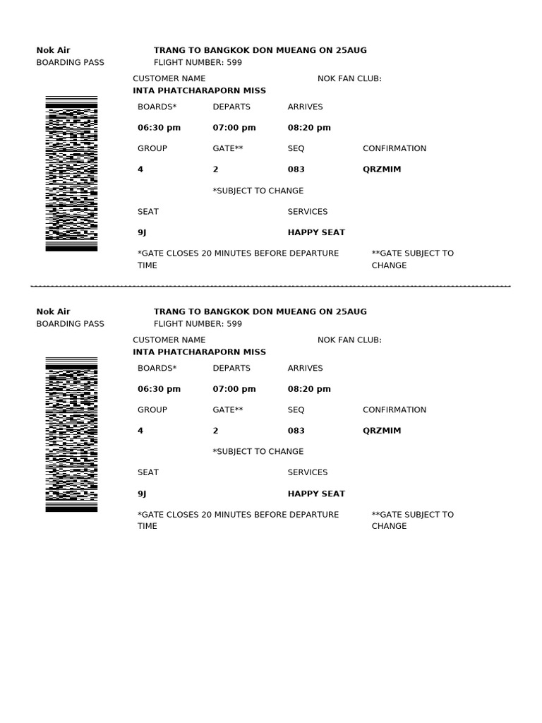 Boarding Passes QRZMIM | PDF