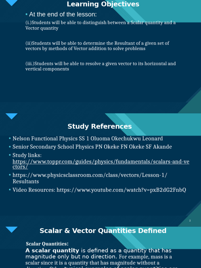 PHY Lect - Scalar & Vectors | PDF