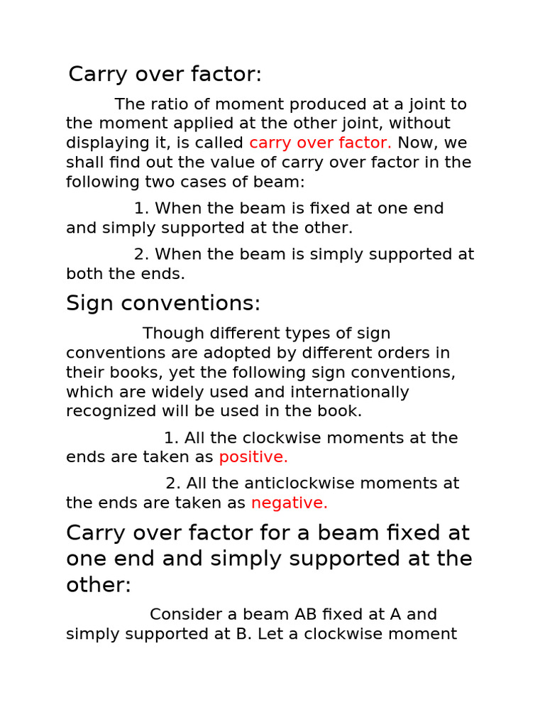 Carry Over Factor | PDF