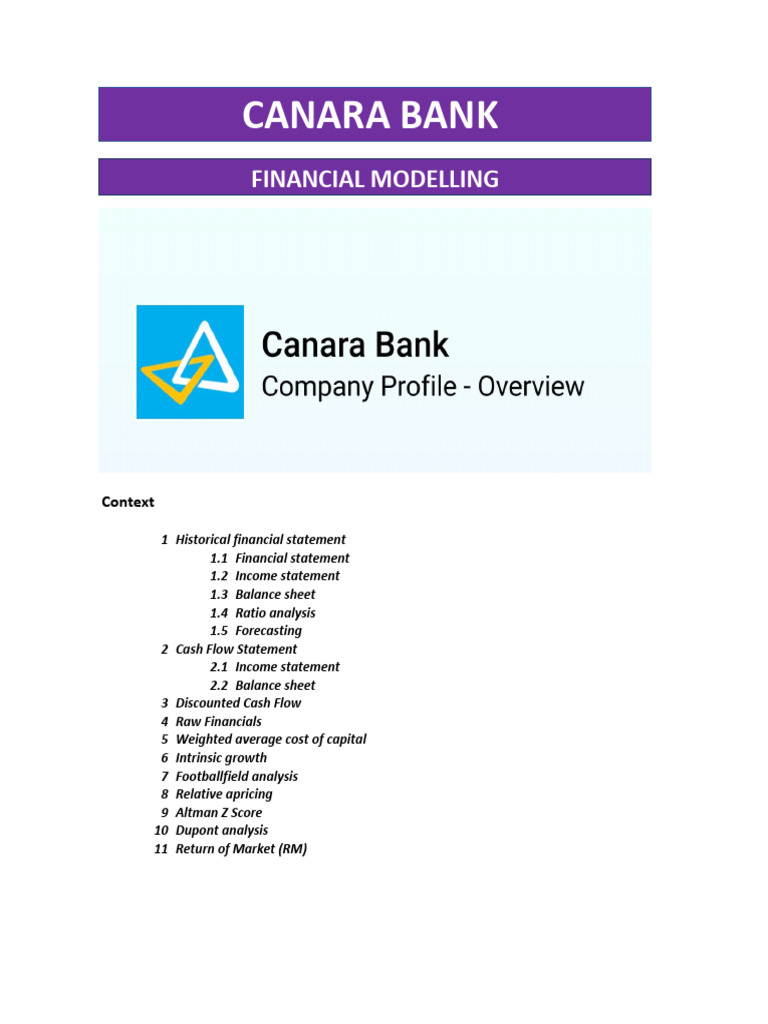 Canara Bank Index | PDF