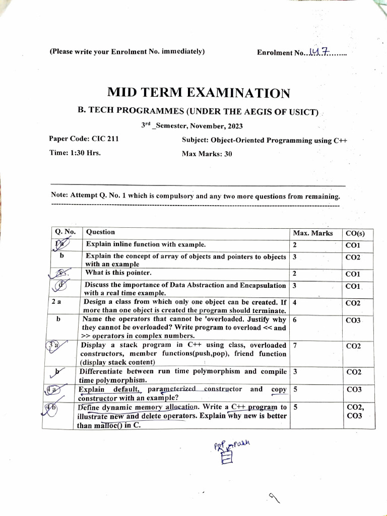 oops mid sem 1 2023 | PDF
