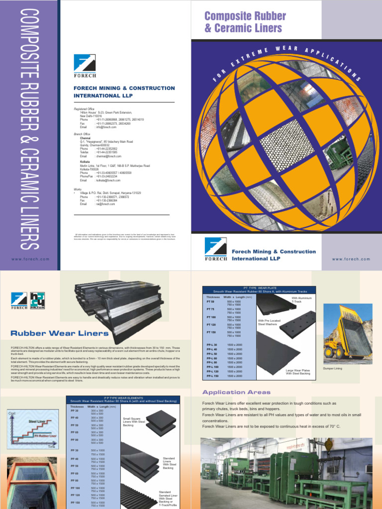 9 Composite Rubber & Ceramic Liners | PDF