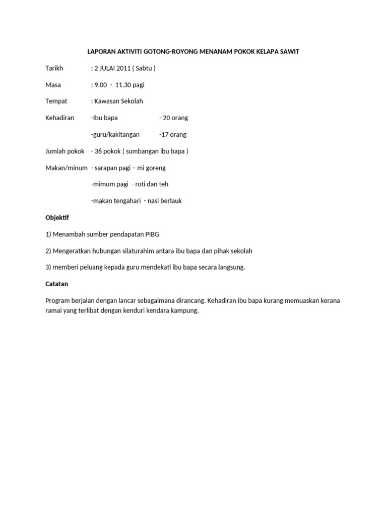 Laporan Program Pibg | PDF