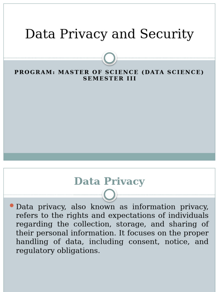 Data Privacy and Security - Final | PDF
