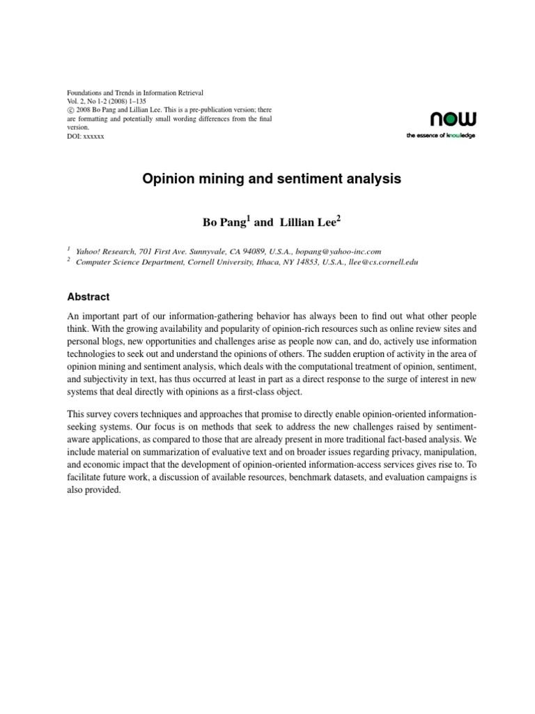 Opinion Mining & Sentiment Analysis | PDF | Social Media | Popular ...