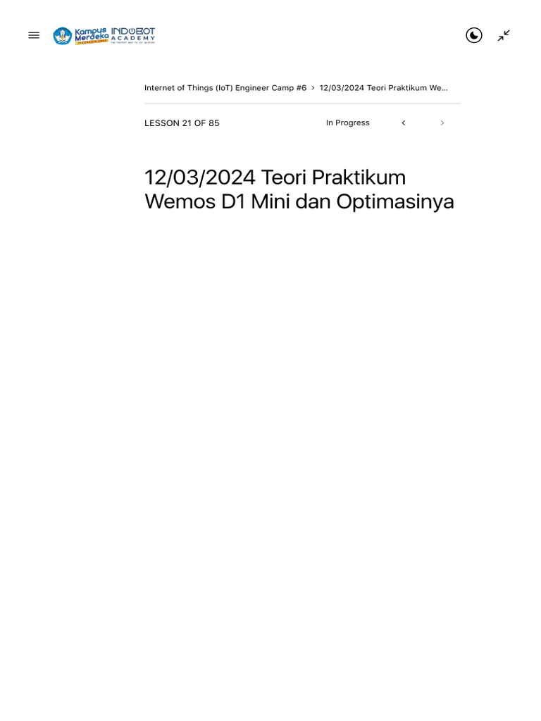 12 - 03 - 2024 Teori Praktikum Wemos D1 Mini Dan Optimasinya - Kampus Merdeka X Indobot Academy ...