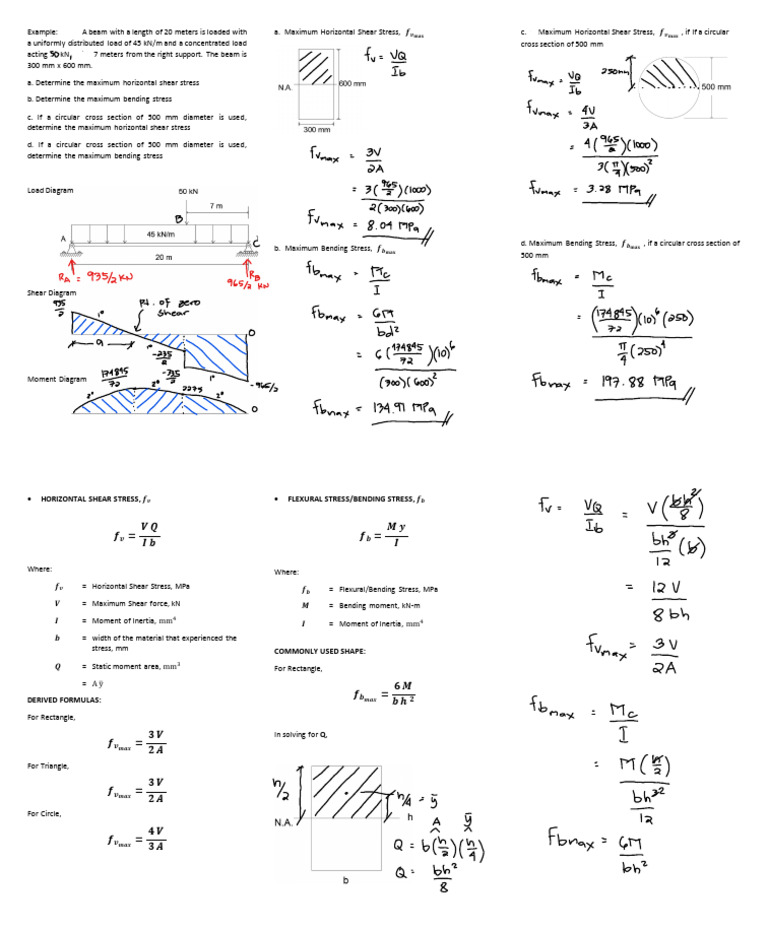 Stresses in Beams Examples | PDF