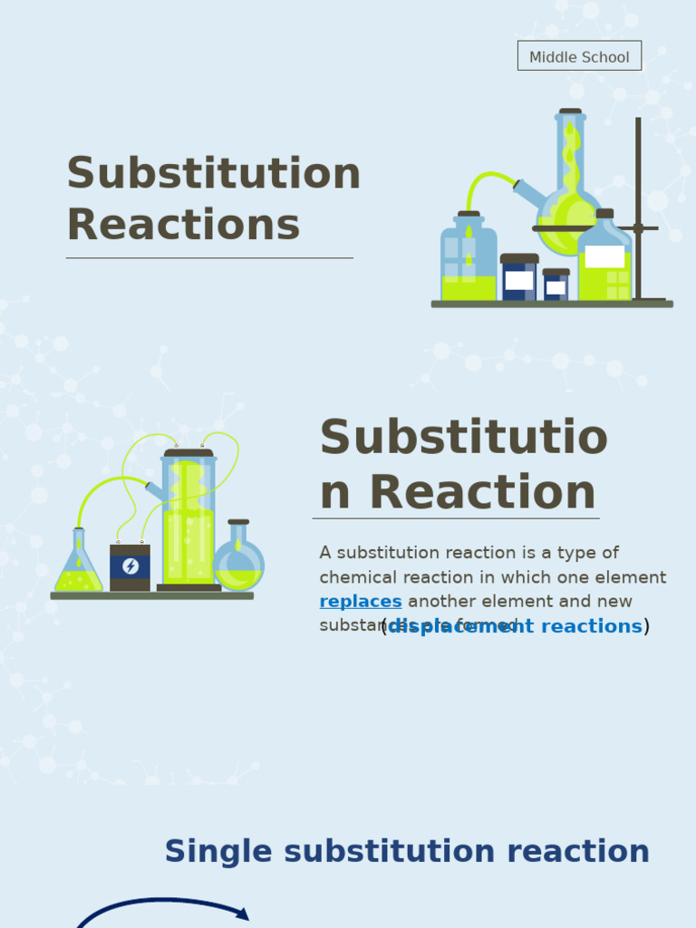 Substitution Reactions - Middle School | PDF
