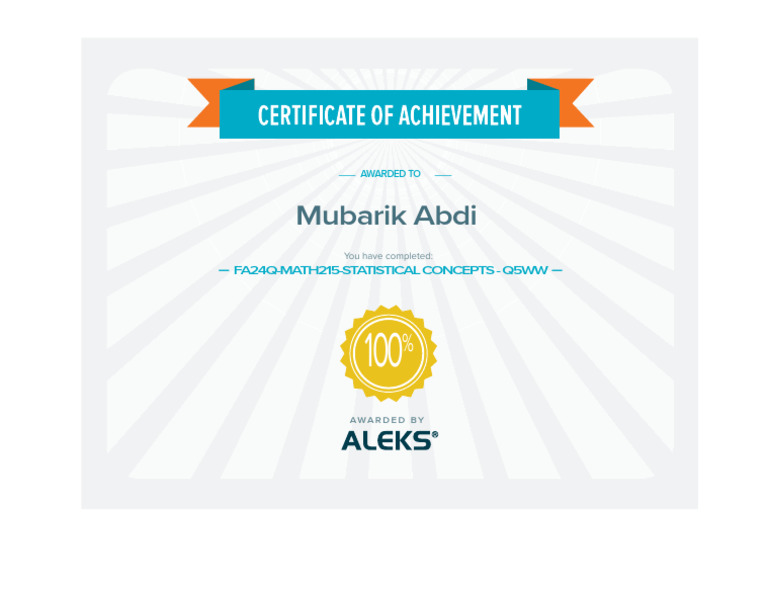 ALEKS Certificate | PDF