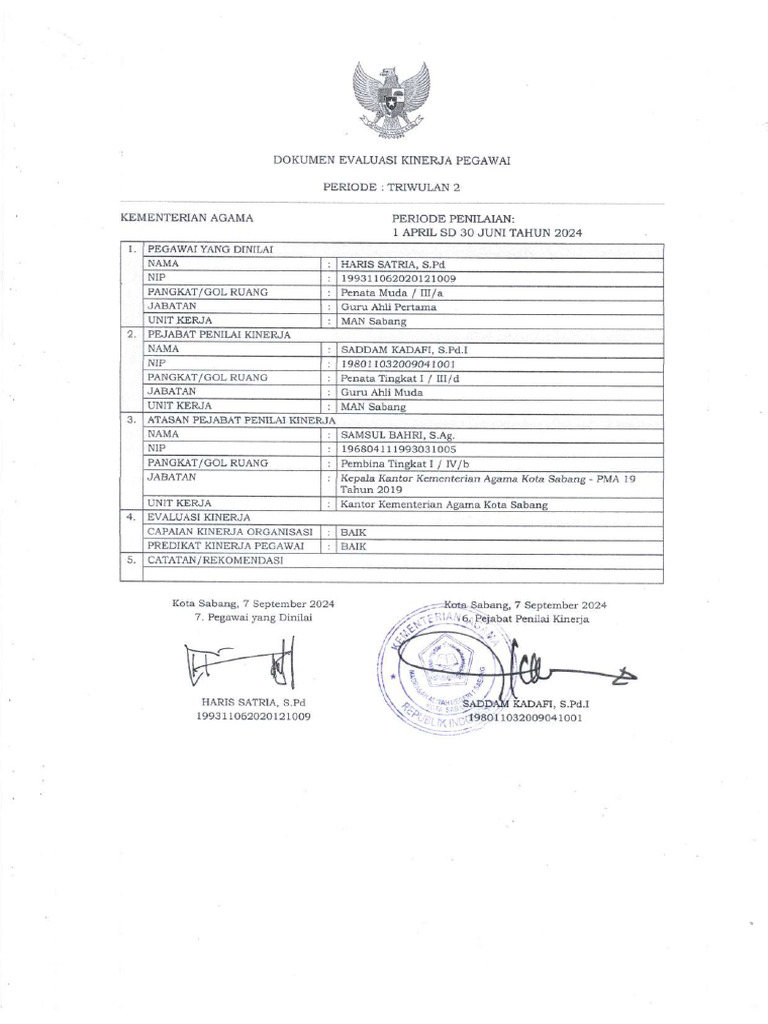 SKP HARIS TRIWULAN 2 2024 | PDF