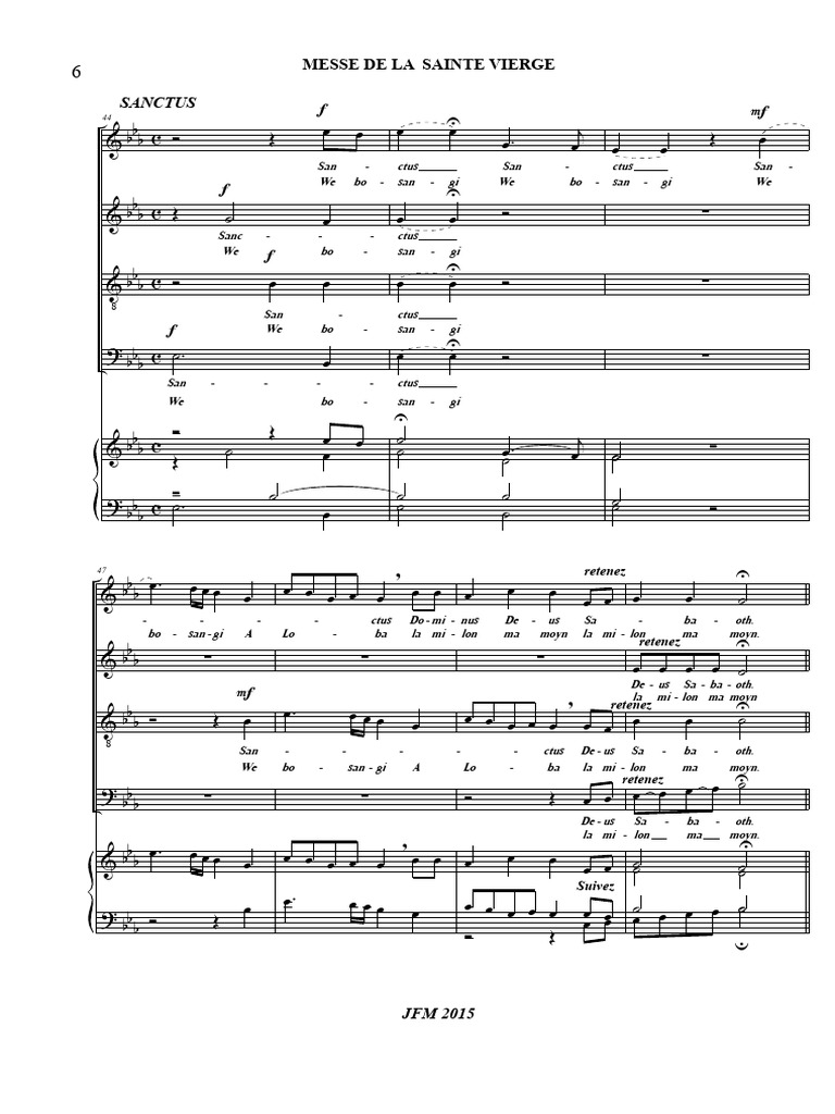 Sanctus Sainte Vierge | PDF