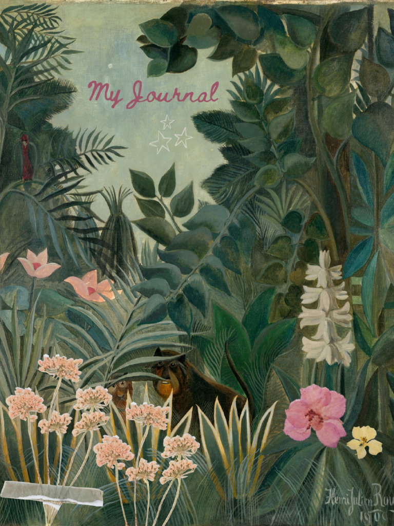 Vintage Scrapbook Rousseau Jungle Notebook Cover | PDF