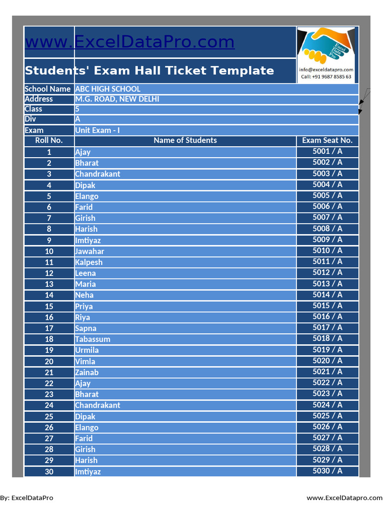 Students Exam Hall Ticket Generator | PDF Students Exam Hall Ticket Generator | PDF