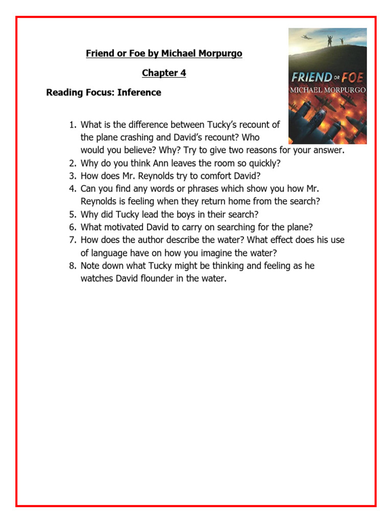 Friend or Foe by Michael Morpurgo Chapter 4 | PDF
