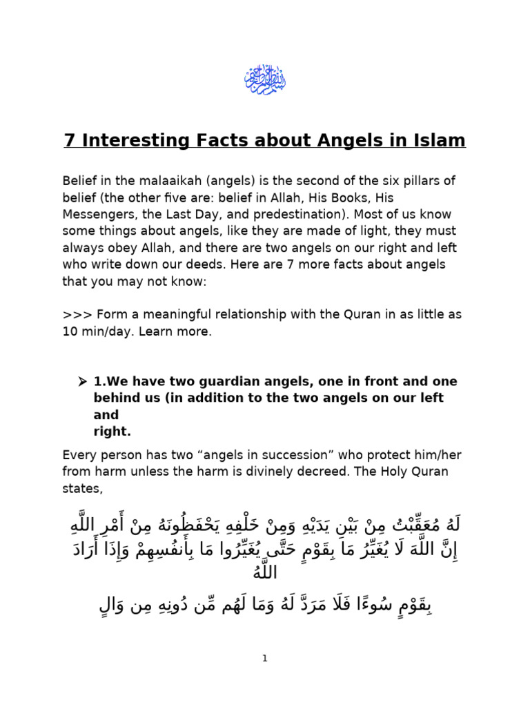 7 Interesting Facts about Angels in Islam | PDF 7 Interesting Facts about Angels in Islam | PDF