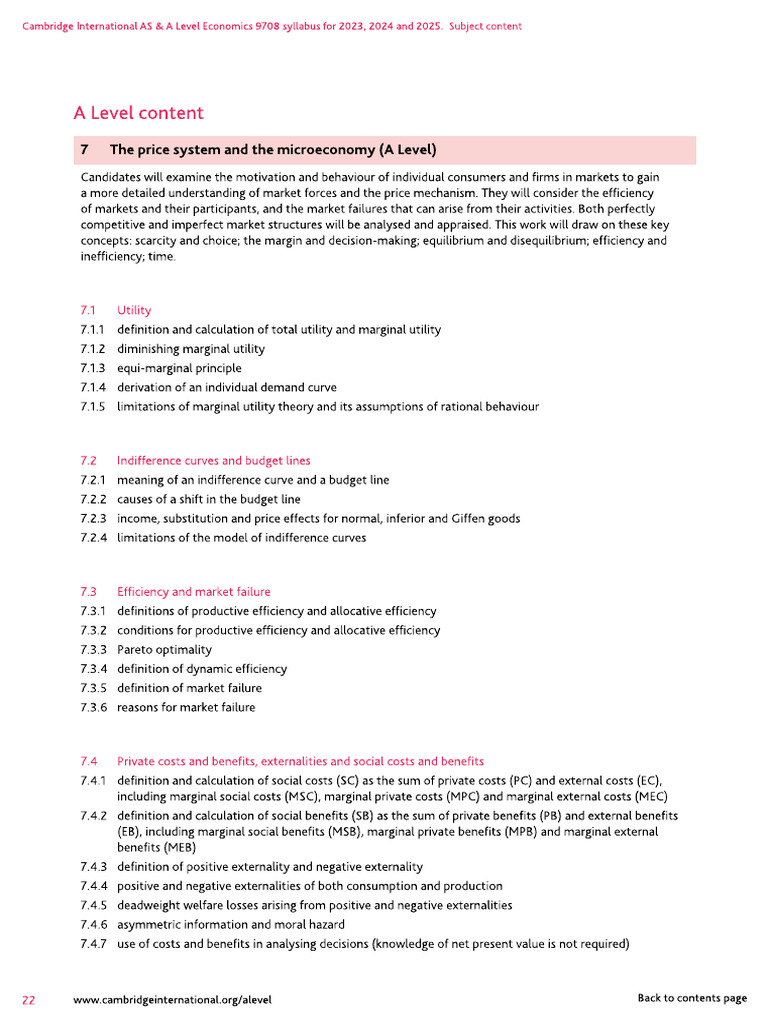 Economics A Level Syllabus | PDF