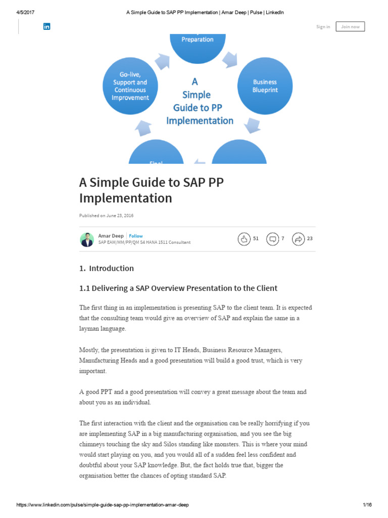 Simple Guide To Sap PP Implementation | PDF