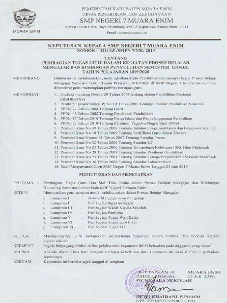 SK Mengajar 2019-2020-2021 | PDF