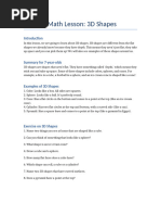 Solid Shapes Worksheet Class 3 | PDF