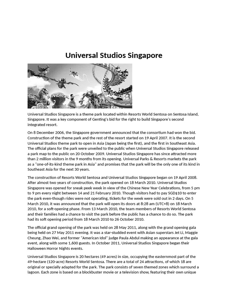 Universal Studios Singapore | PDF
