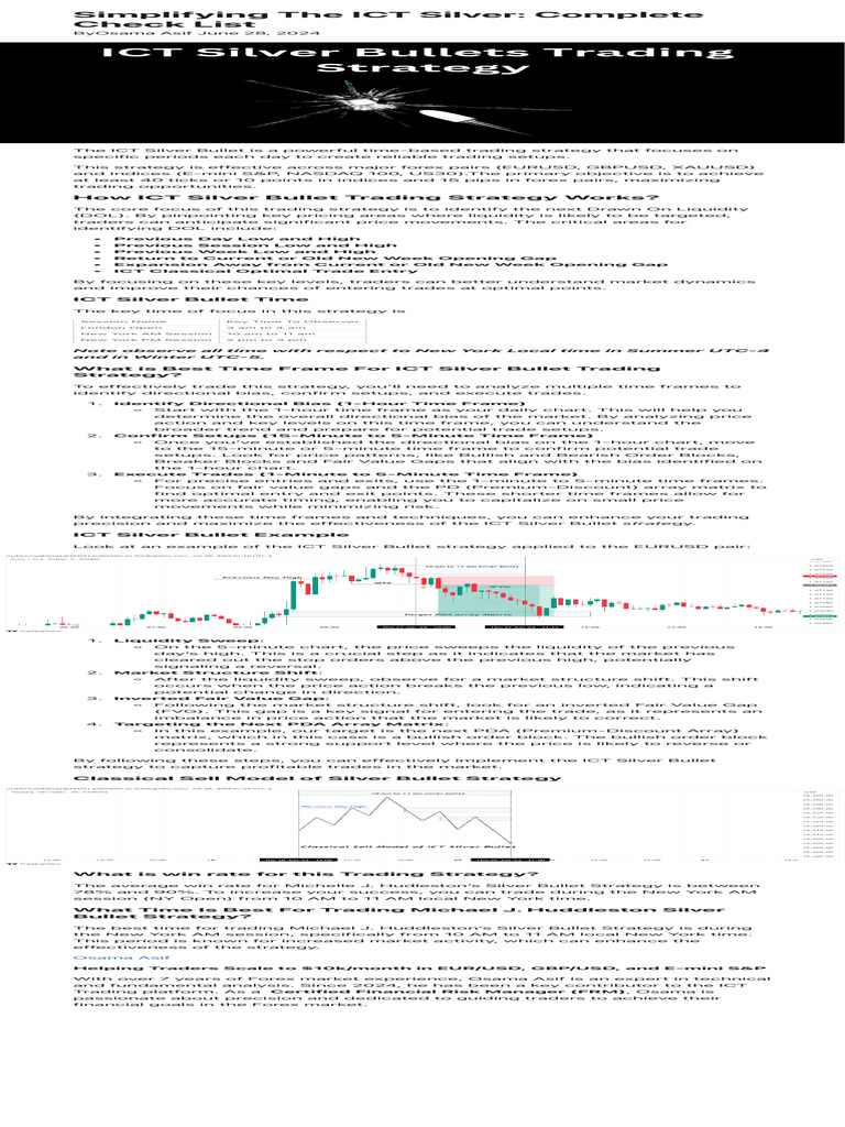 Simplifying the ICT Silver Complete Check List - The Inner Circle Trader | PDF